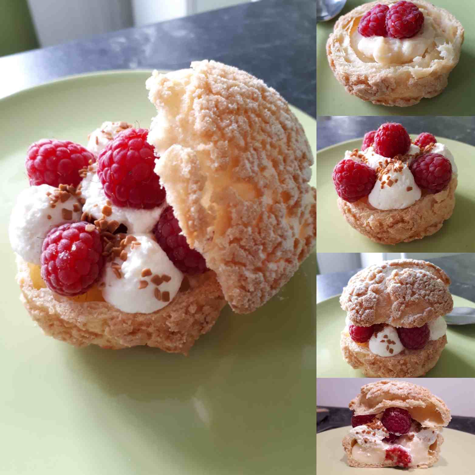 Recette choux vanille-framboises-chantilly - Saveurs de Sandrine